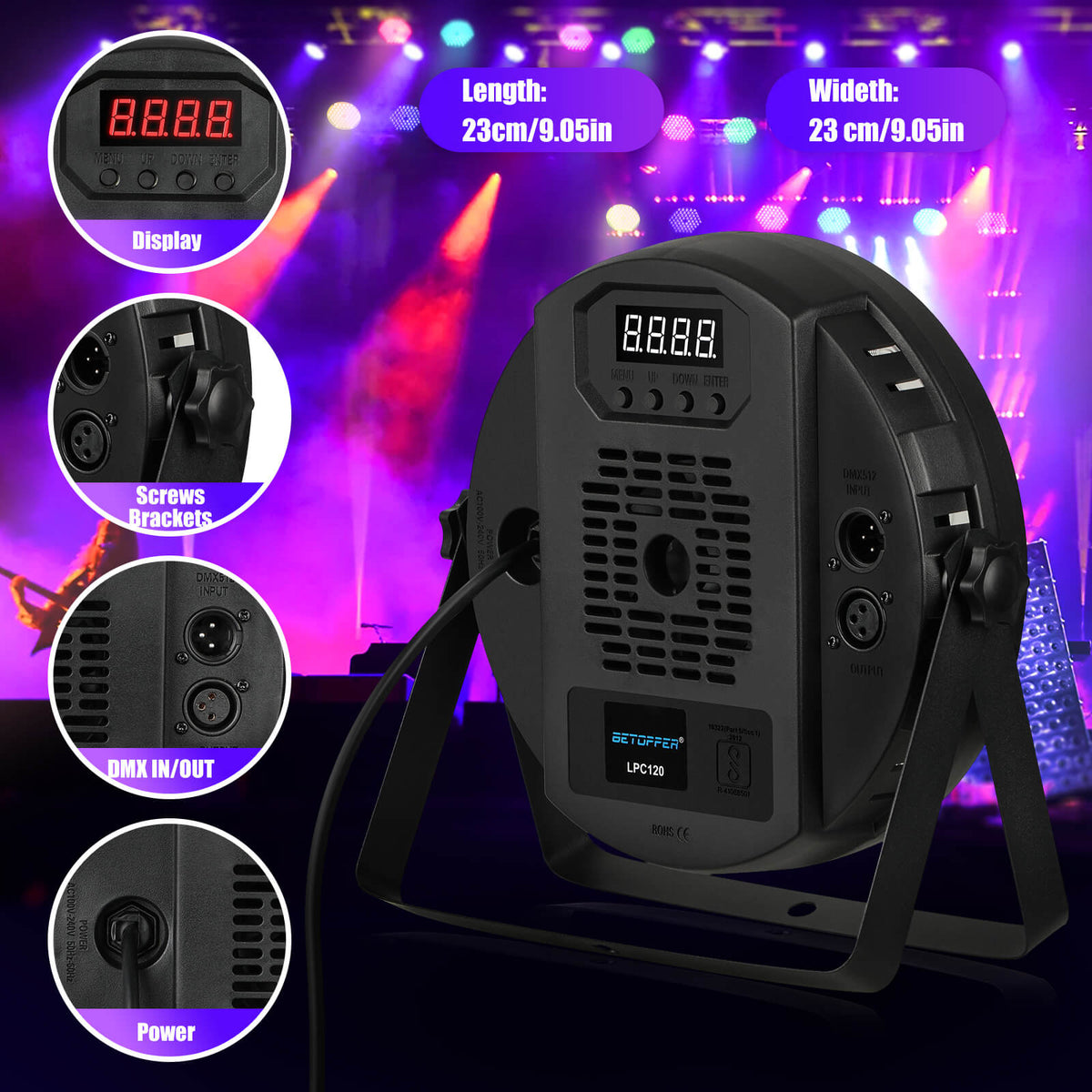 Betopper LPC120 60x2W RGBW DJ Wedding PAR Lights (8Pcs)