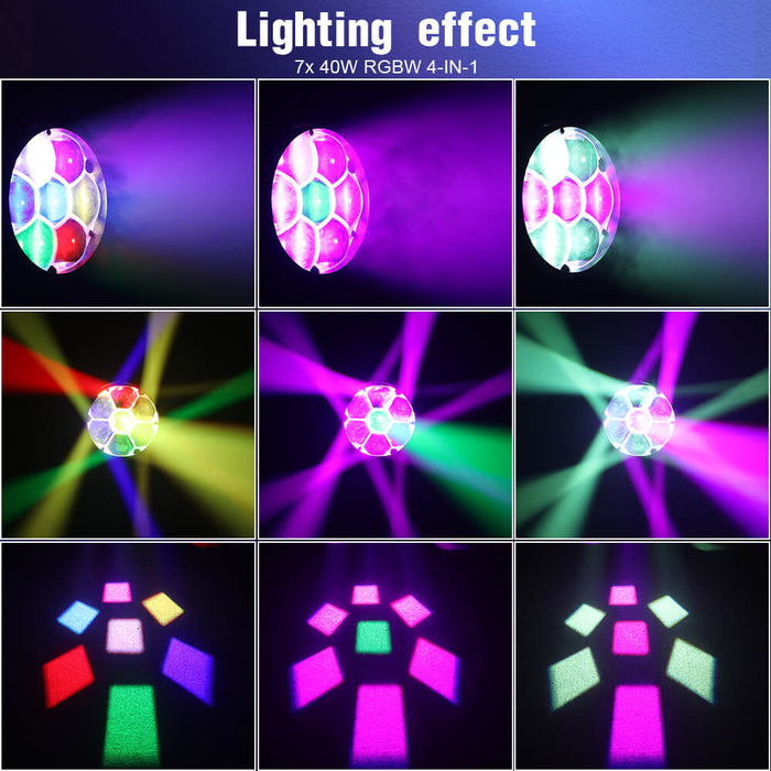 Betopper LM0740 7x40w RGBW Wash Zoom Moving Head Lights (4pcs)