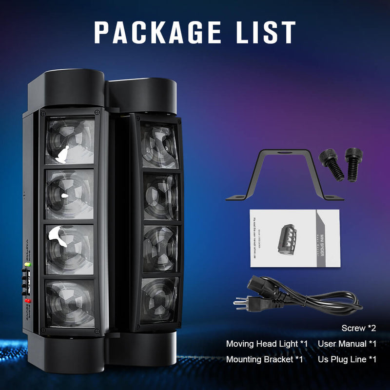 Betopper LM30A 8x3W Mini Spider Moving Head Stage Light