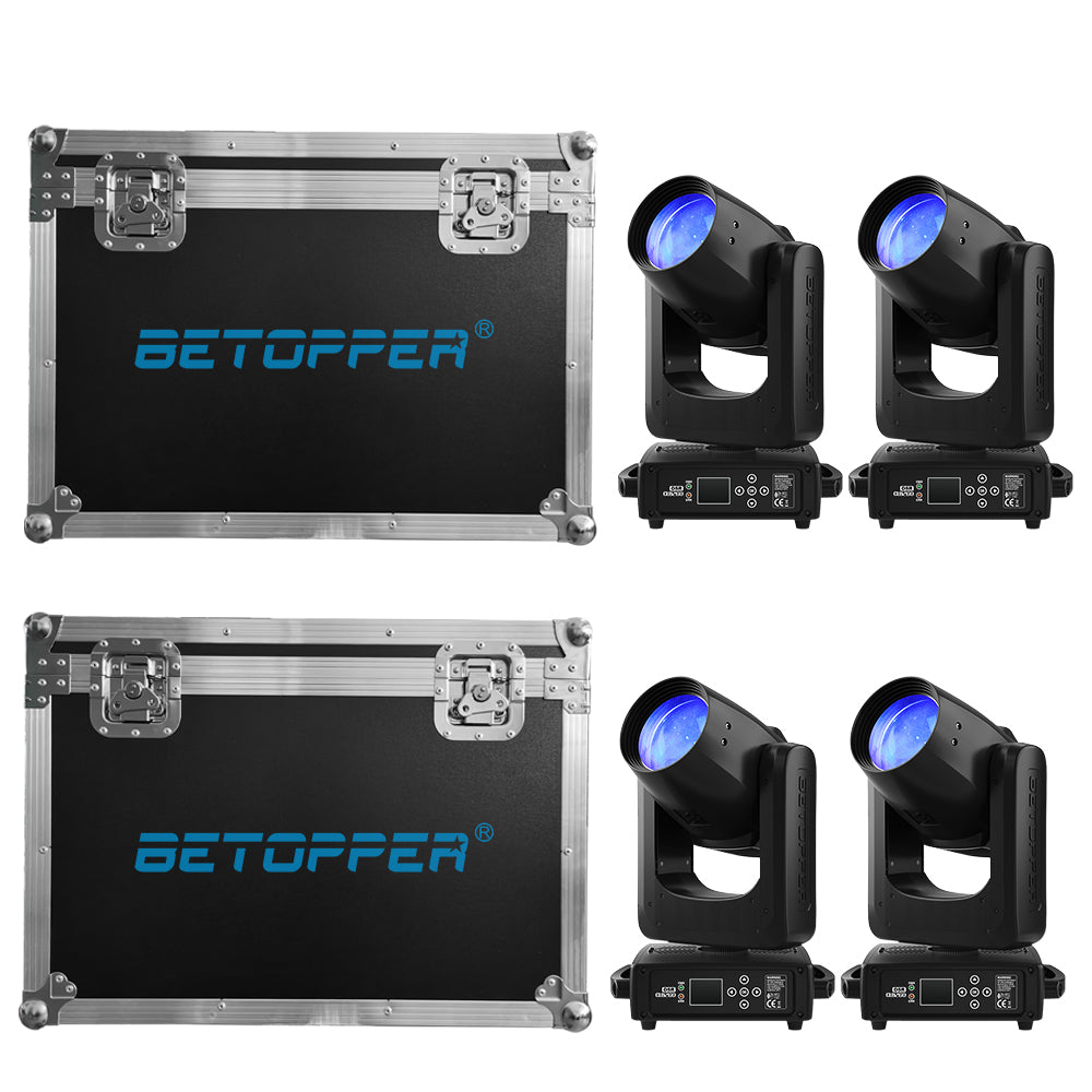 Betopper CLB260-O Bundle: 4 Moving Heads & 2 Flight Cases